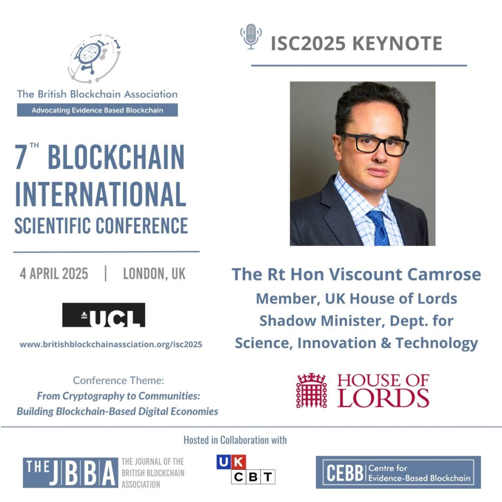 8th Blockchain International Scientific Conference ISC2026, London - BBA