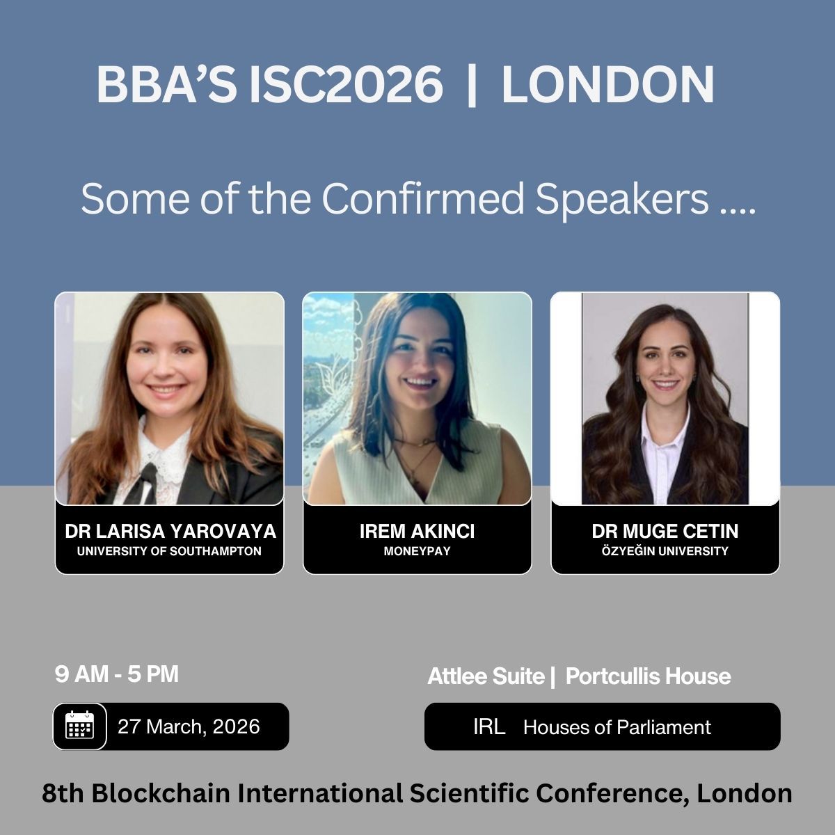 8th Blockchain International Scientific Conference ISC2026, London - BBA